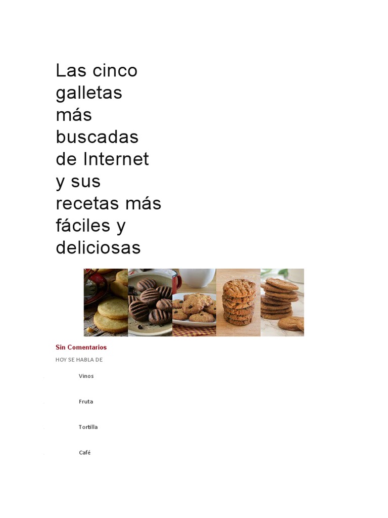 Las 5 galletas más buscadas y recetas | PDF | Galleta | Chocolate