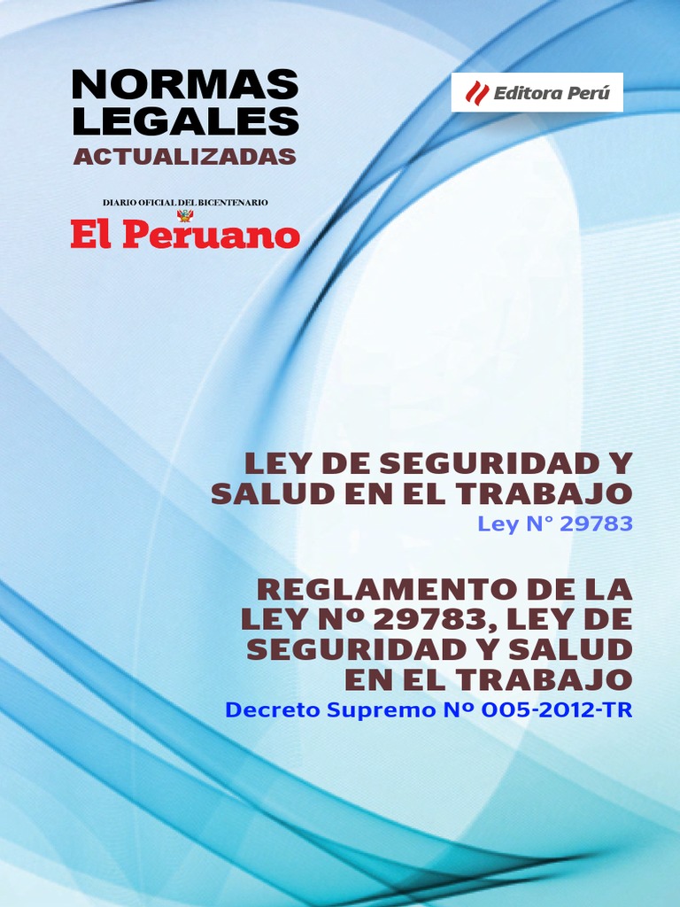 Ley 29783 y Su Reglamento Actualizado A Junio 2021 | PDF | Seguridad | Derecho laboral