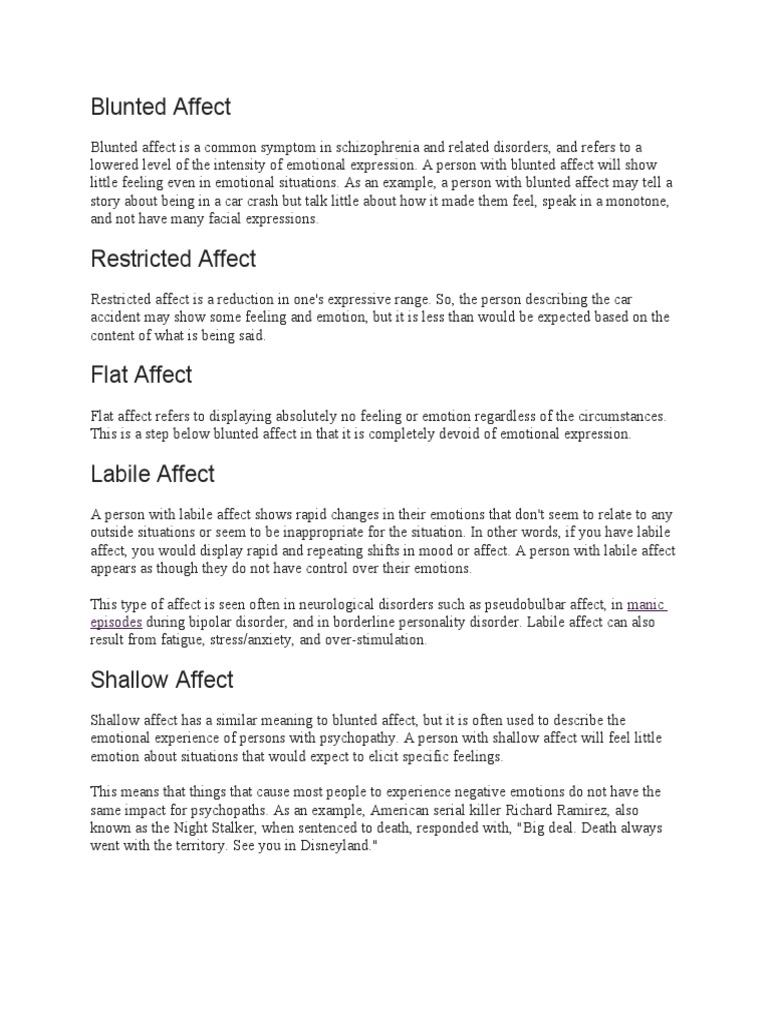 Blunted Affect: Manic Episodes | PDF