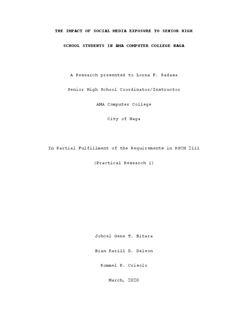 (Bitara) Research Chapter 1 - Revised | PDF | Social Media | Popular ...