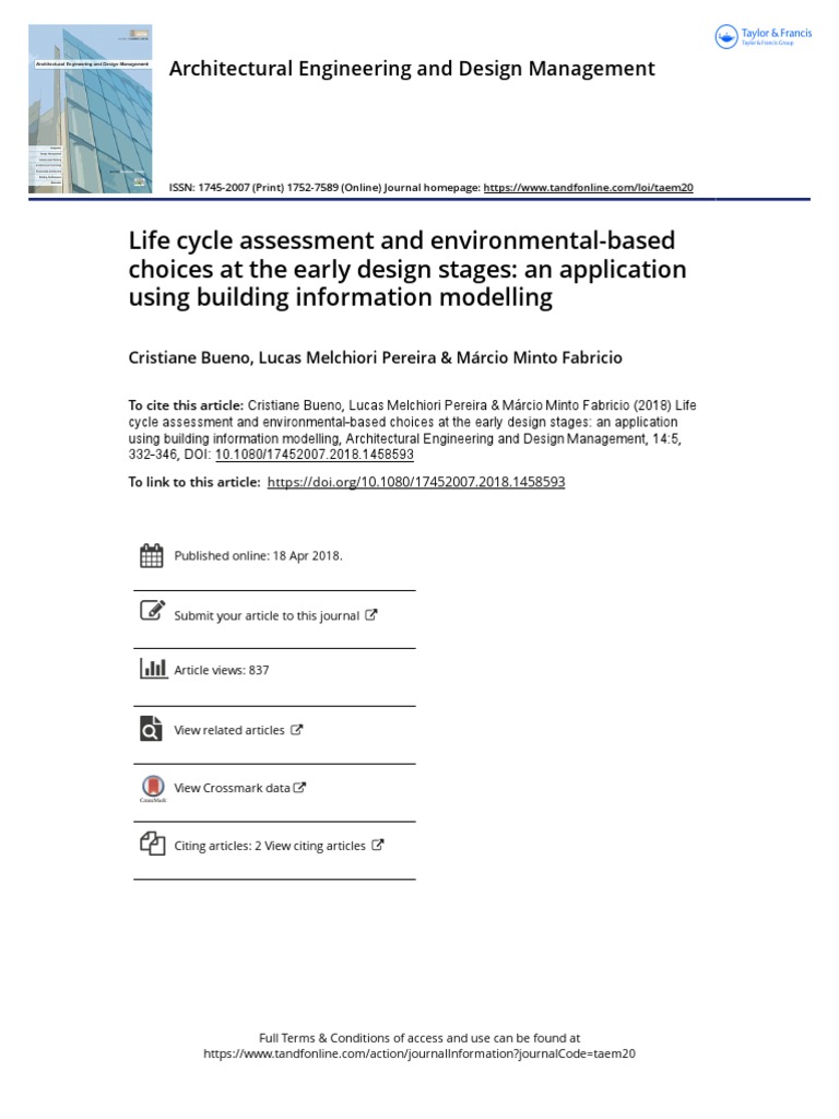 Life Cycle Assessment and Environmental Based Choices at The Early ...