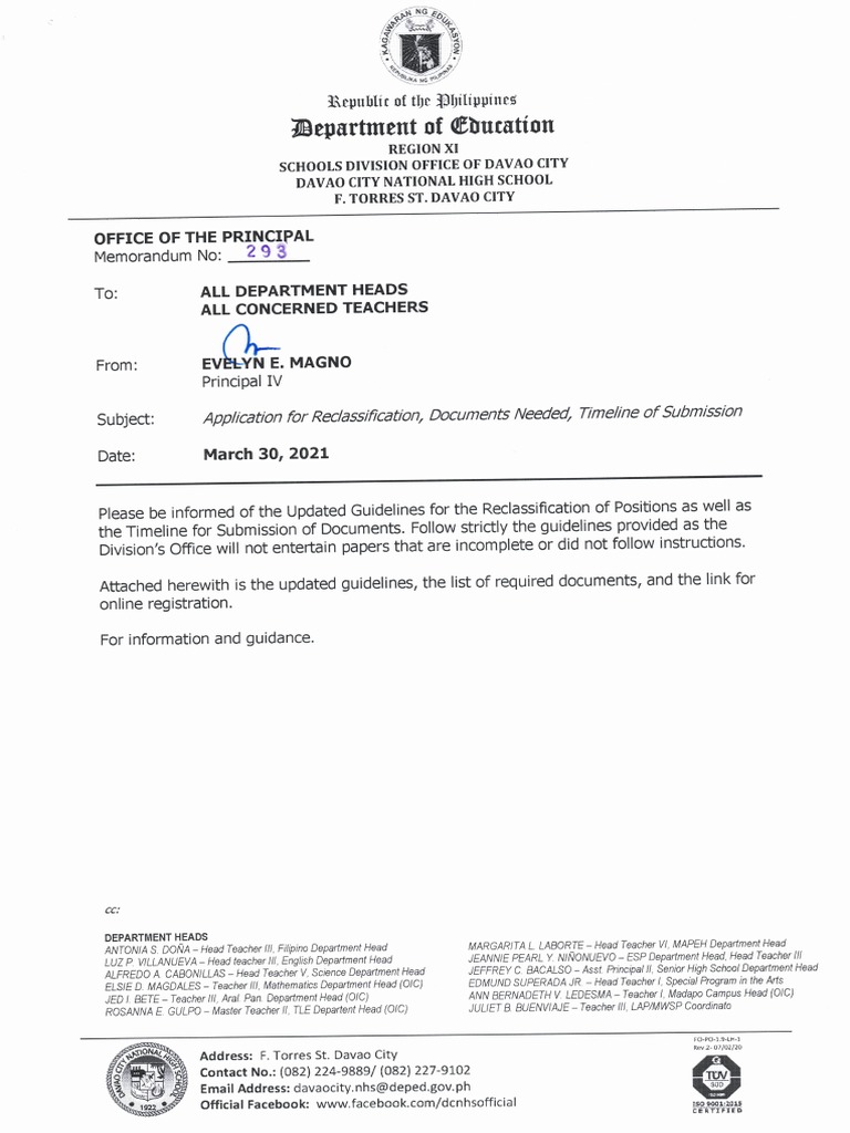 SM293 Application of Reclassification Documents Needed Timeline of Submission | PDF