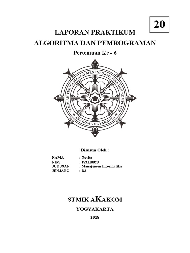 Laporan Praktikum Algoritma Dan Pemrograman: Pertemuan Ke - 6 | PDF | Method (Computer ...
