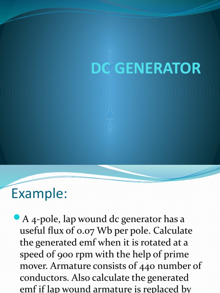 DC Generator Sample Problem | PDF | Electric Generator | Machines