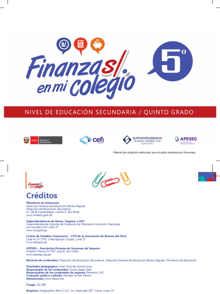 Finanzas en Mi Colegio Quinto de Secundaria | PDF | Crédito | Finanzas ...