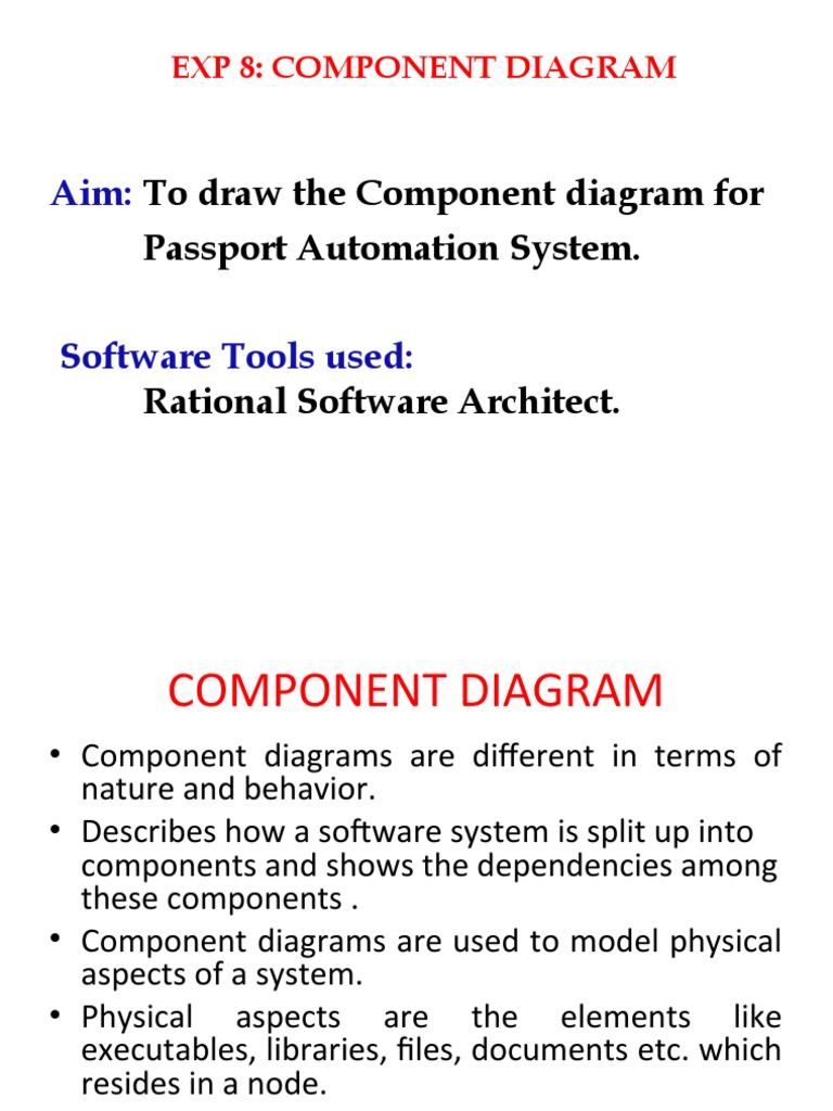 To Draw The Component Diagram For Passport Automation System | PDF ...