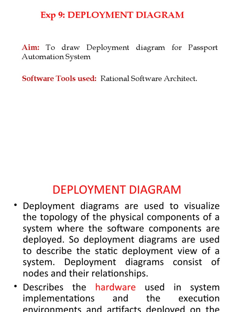 Exp 9: Deployment Diagram: To Draw Deployment Diagram For Passport ...