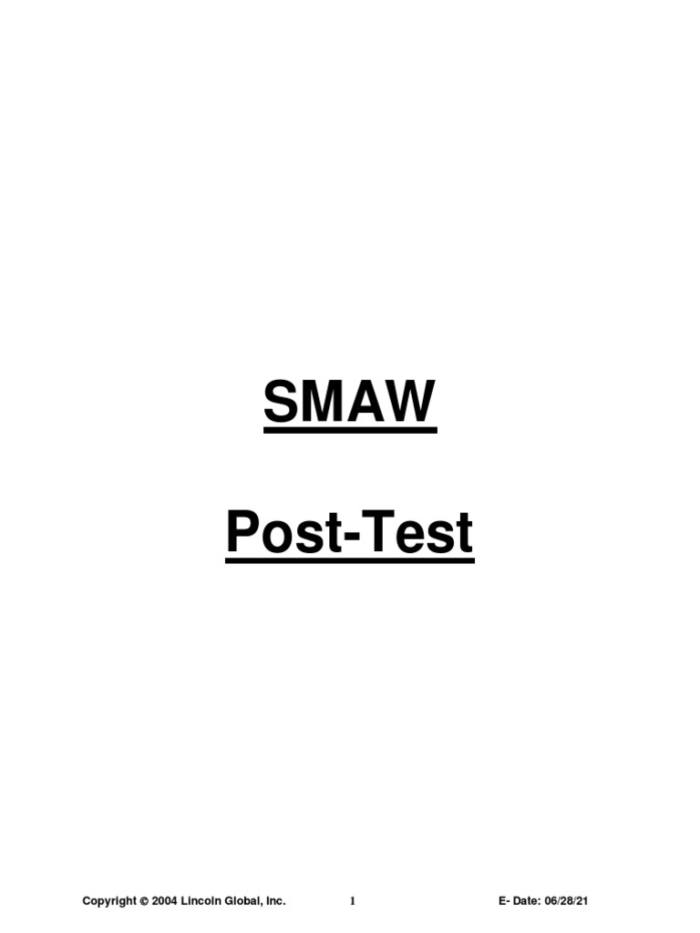 SMAW Test | PDF | Electric Arc | Welding