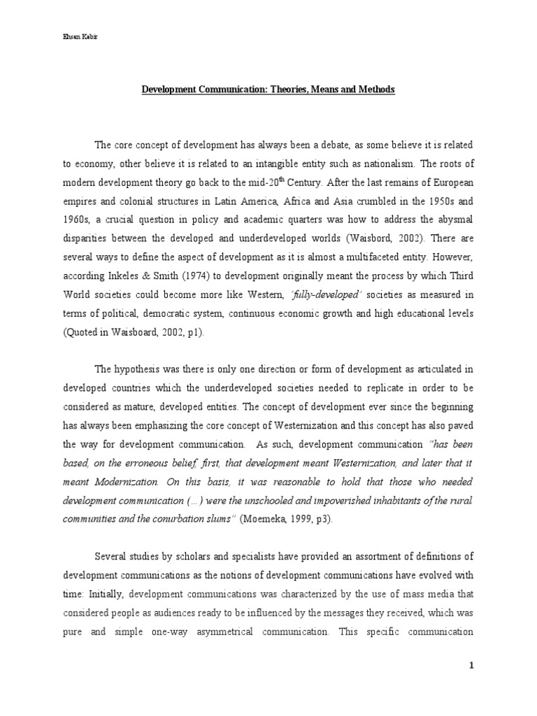 Development Communication Theories Means | PDF | Millennium Development ...