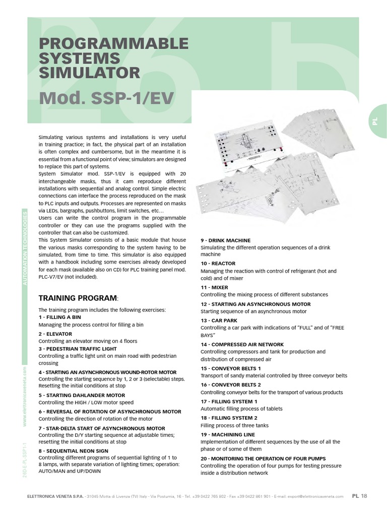 Mod. SSP-1/EV: Programmable Systems Simulator | PDF | Programmable Logic Controller | Computer ...