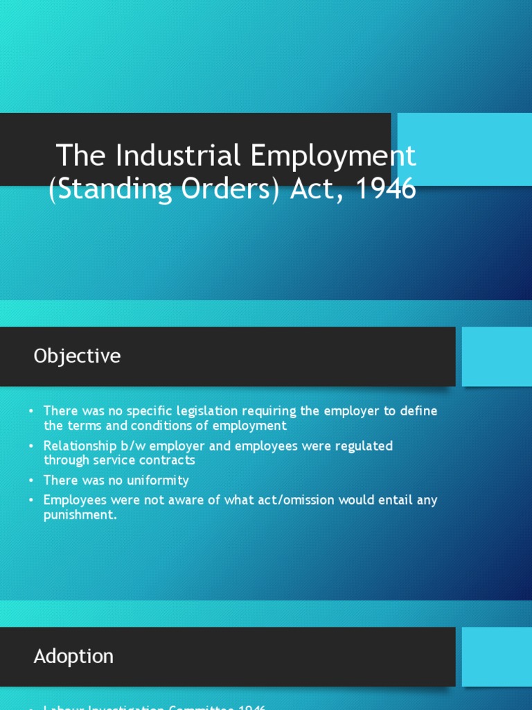 Standing Order Act | PDF | Parliamentary Procedure | Employment