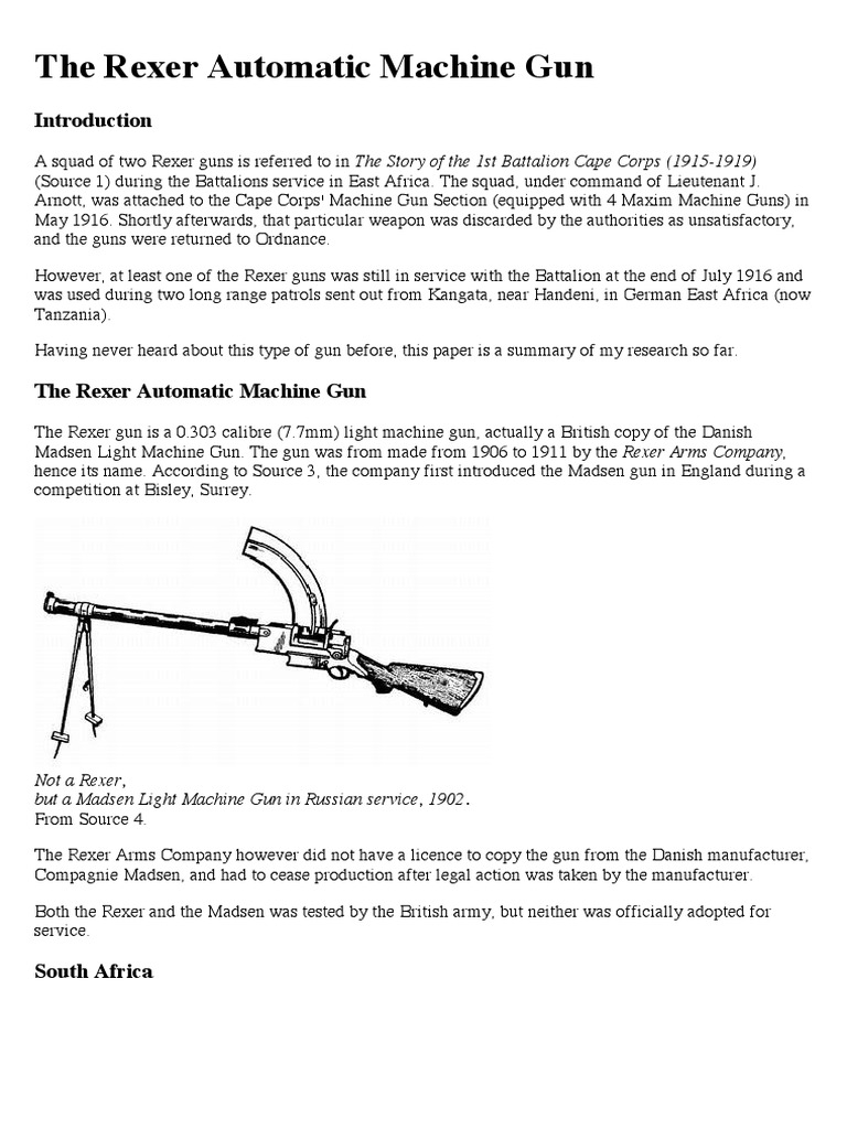 Rexer Automatic Machine Gun | PDF | Colony Of Natal | Regiment
