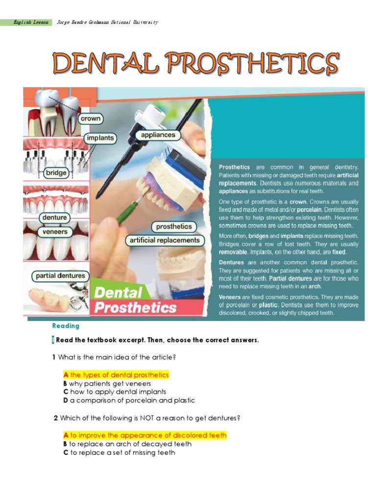 Practice - Dental Prosthetics | PDF | Dental Implant | Dentistry