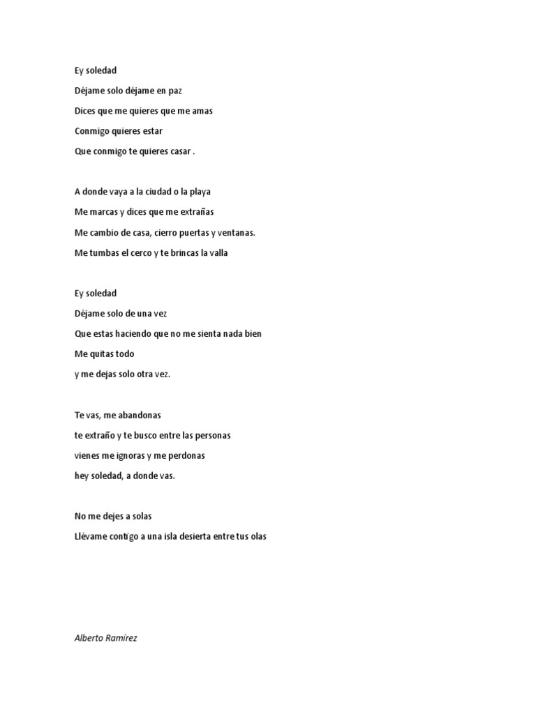 Poema A La Soledad | PDF