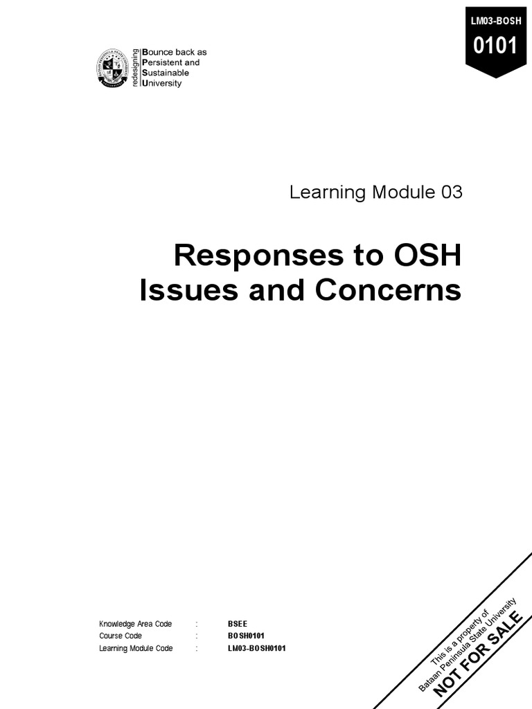Responses To OSH Issues and Concerns: Learning Module 03 | Download ...