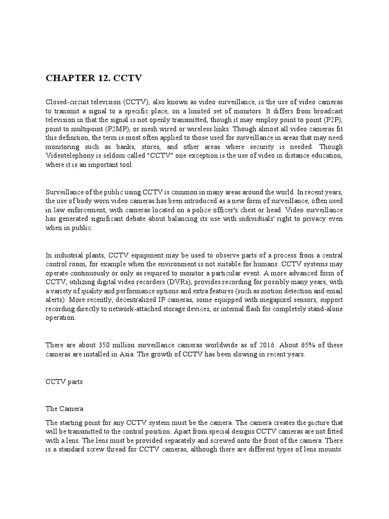 An Overview of CCTV Systems: Components, Applications, and Global Usage ...