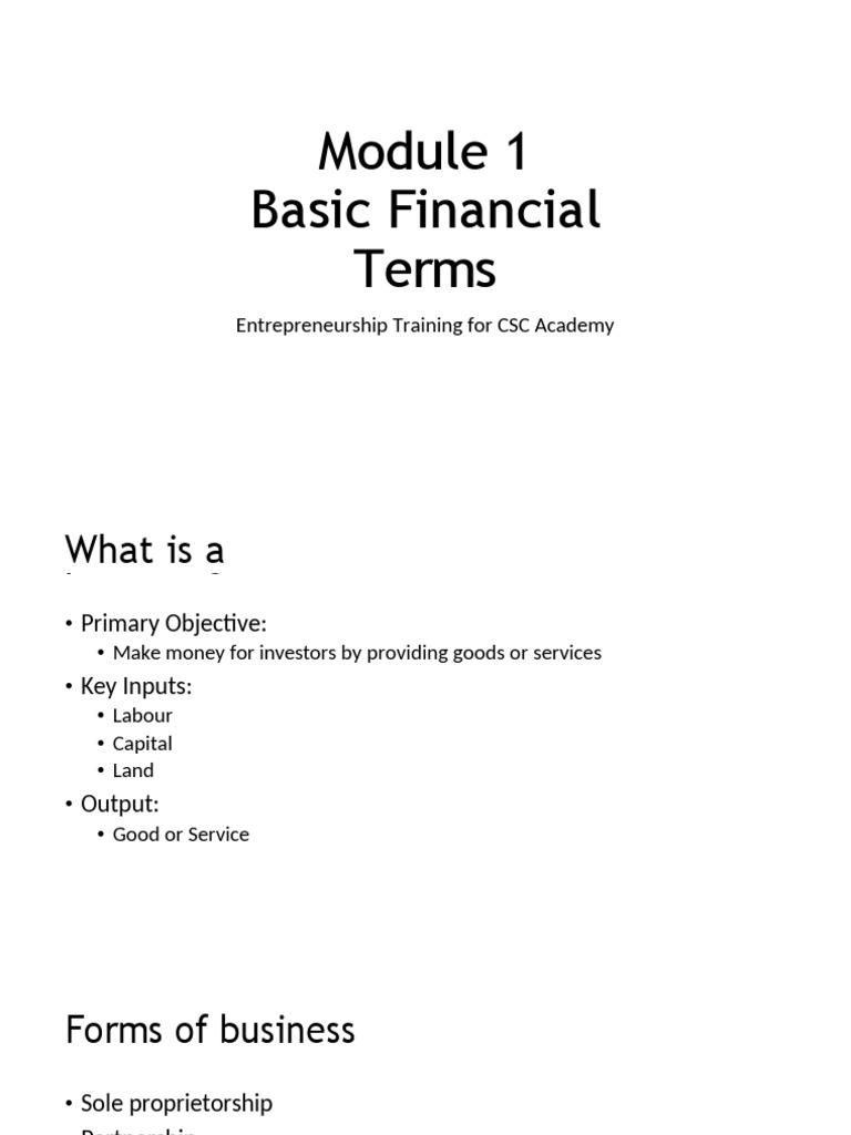10 Basic Financial Terms - PDF | PDF | Loans | Debt