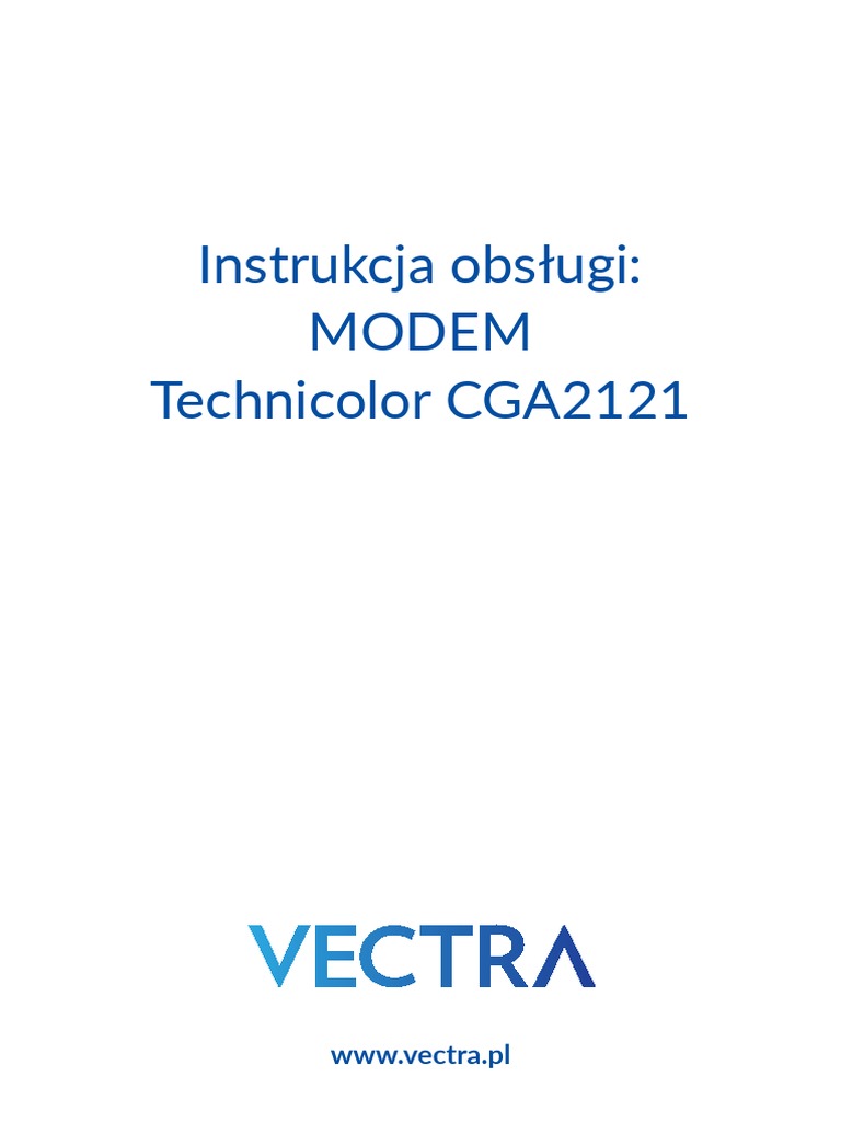 5406 Instrukcja Modem Technicolor CGA 2121 | PDF