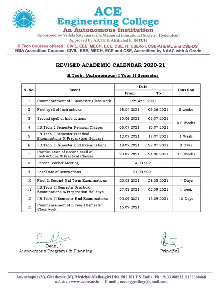 Academic Calendar 2020-21 - 30.06.2021 | PDF