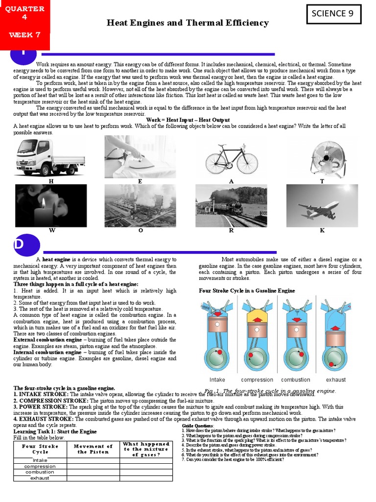 Heat Engine Efficiency Explained | PDF | Internal Combustion Engine | Heat