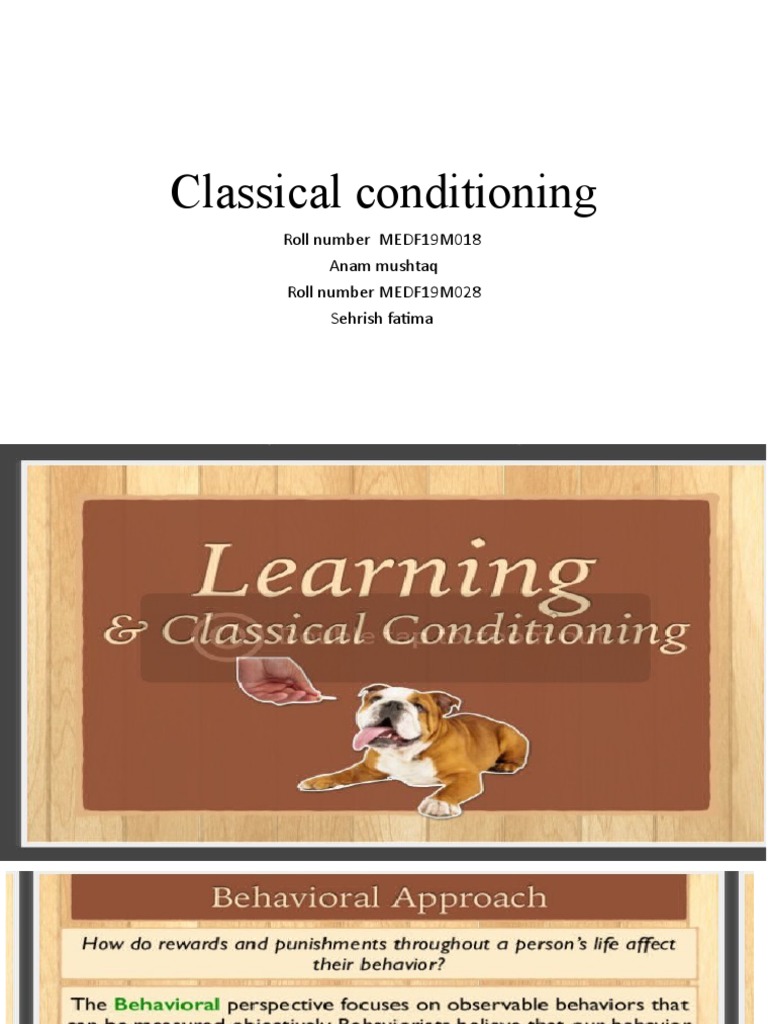 Classical Conditioning Child Development | PDF