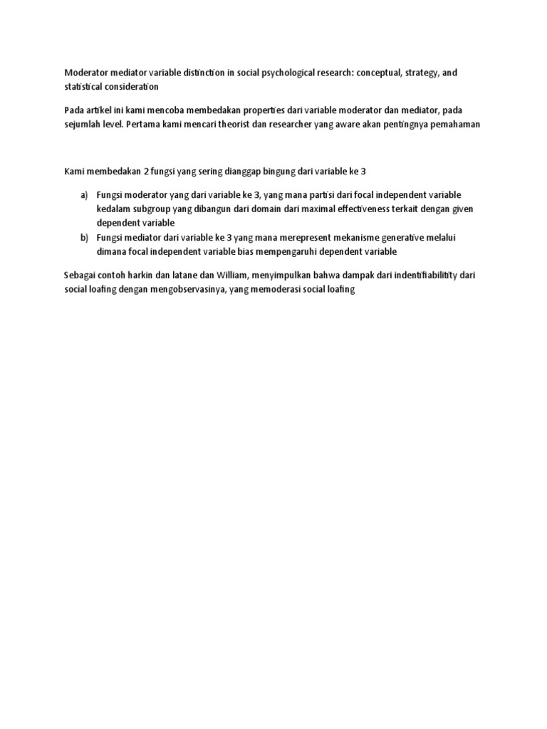 Moderator vs Mediator Variables in Research | PDF | Statistics | Science