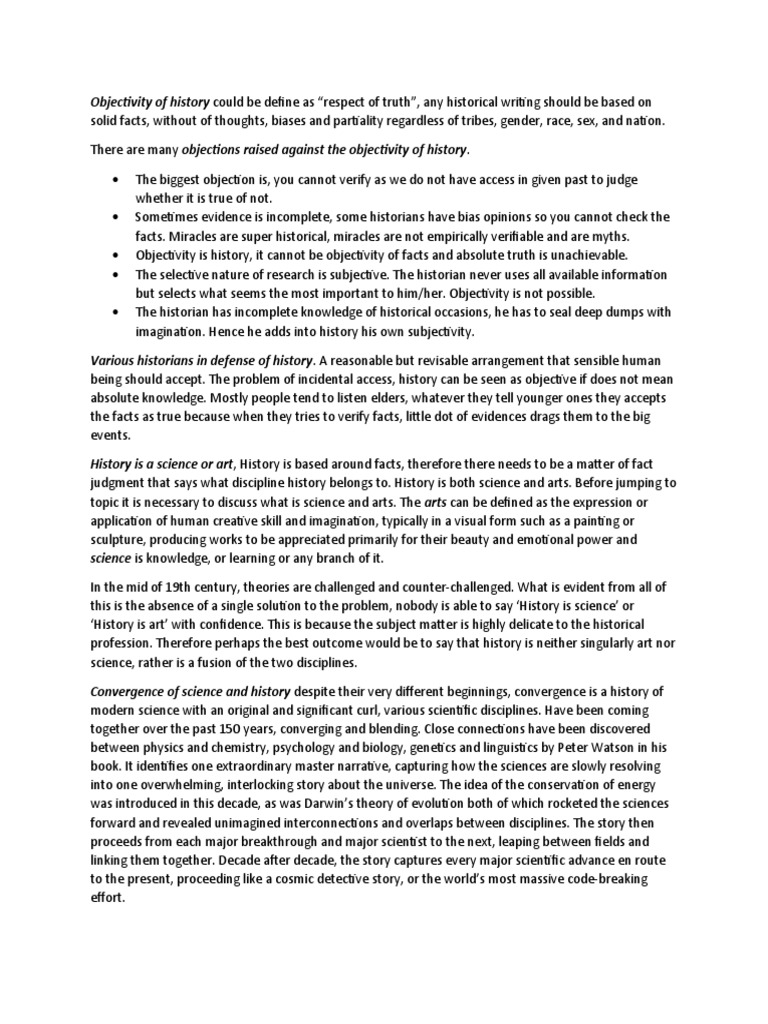 Objectivity of History Could Be Define As | PDF | Objectivity ...