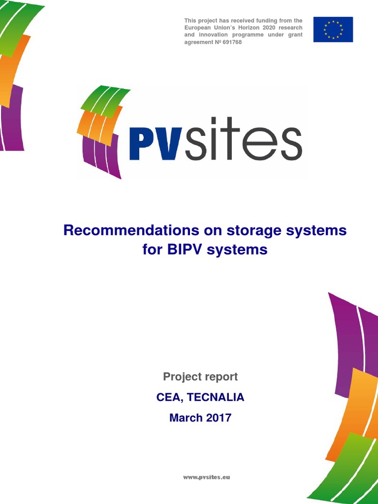 Recommendations On Storage Systems For BIPV Systems: Cea, Tecnalia ...