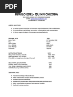 CV Sample in Nigeria | PDF | Cognition | Learning