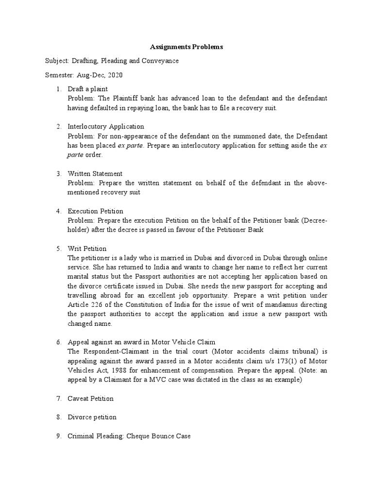 Parte Order.: Assignments Problems | PDF | Deed | Interlocutory Appeal