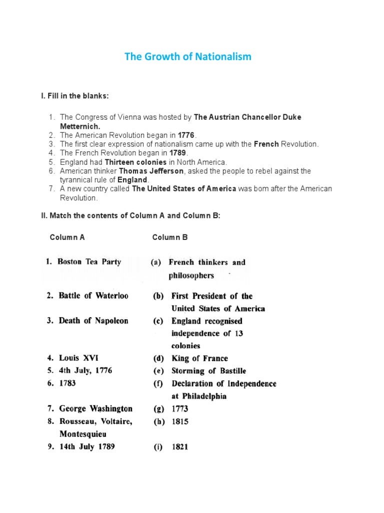Nationalism and Revolutions: Class 8 Guide | PDF | French Revolution ...