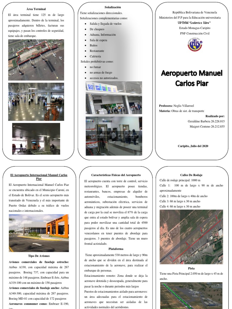 Triptico. Tema III Aereopuertos | PDF | Aeropuerto | Avion a reacción