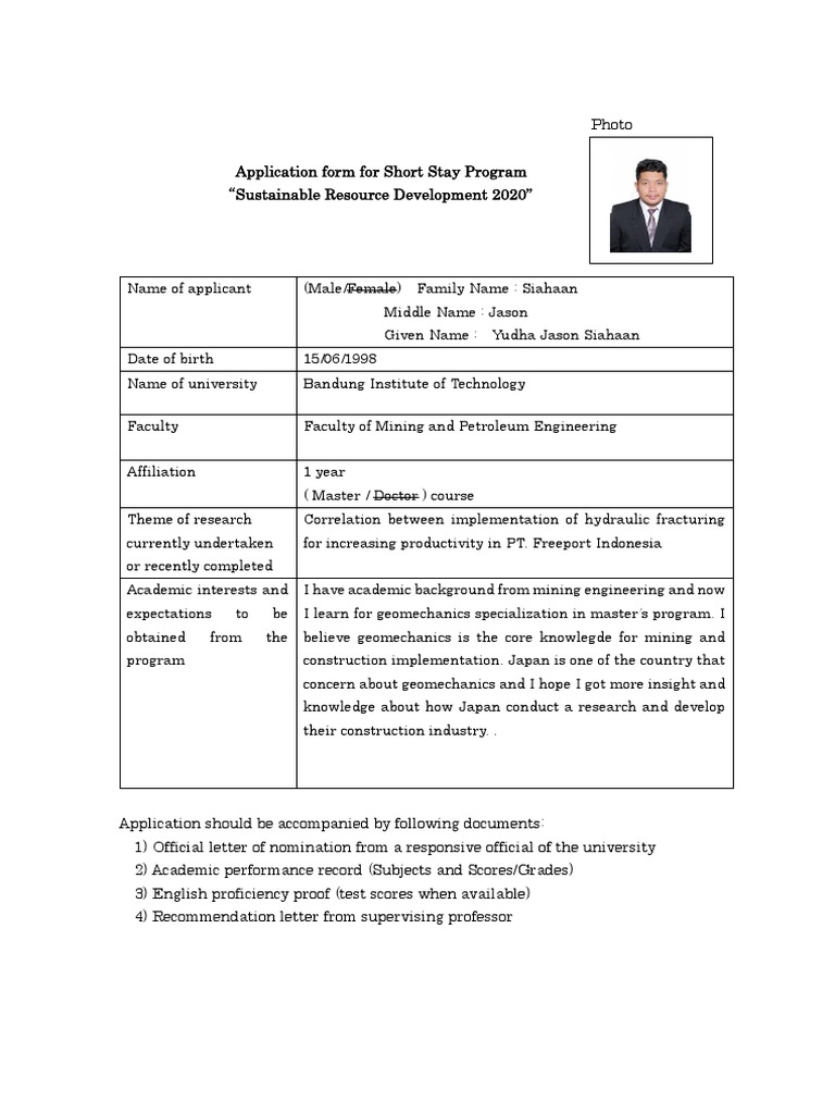 Application Form ICREME 2020 - Yudha | PDF