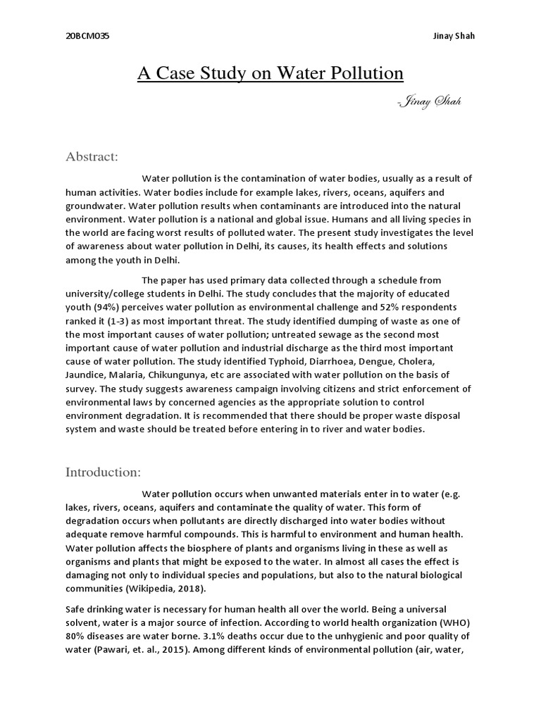 Case Study On Water Pollution | PDF | Water Pollution | Sewage