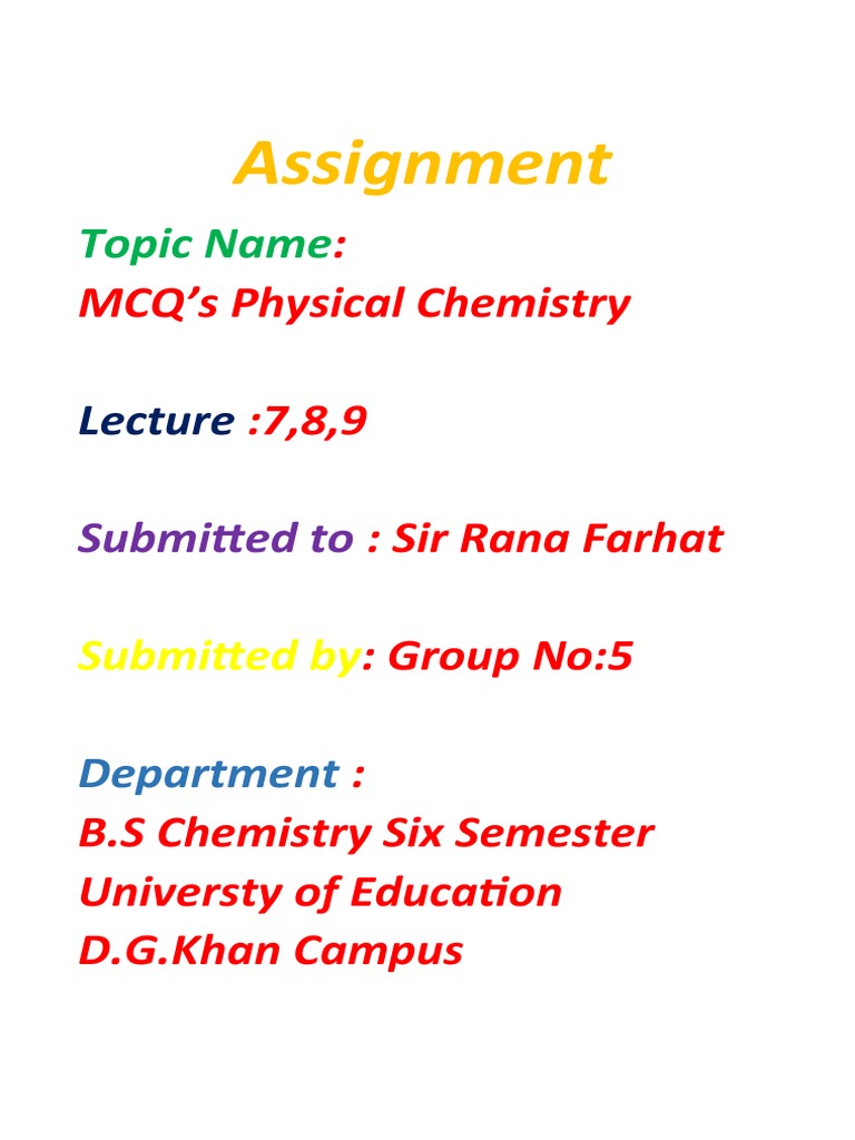 Assignment: Topic Name | PDF | Colloid | Suspension (Chemistry)