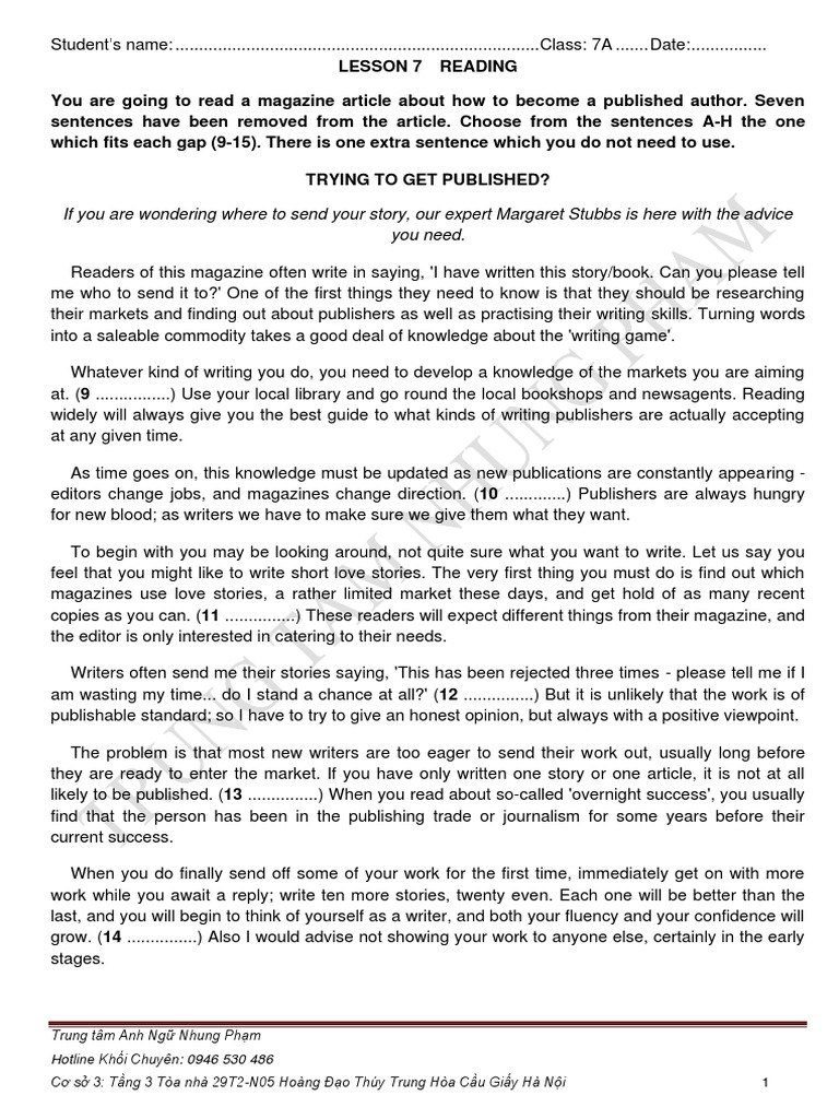 7a l7 Reading | PDF | Publishing | Communication