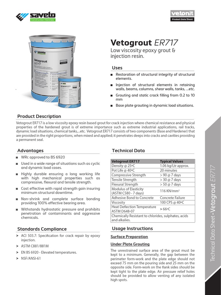 Vetogrout Doc Technical Map en 3503 | PDF | Epoxy | Strength Of Materials