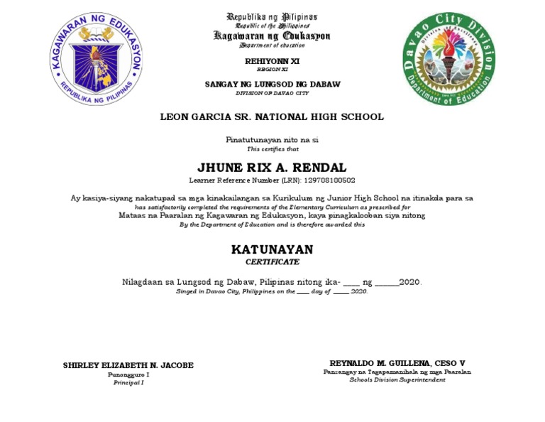 Certificate of Completion Luna | PDF