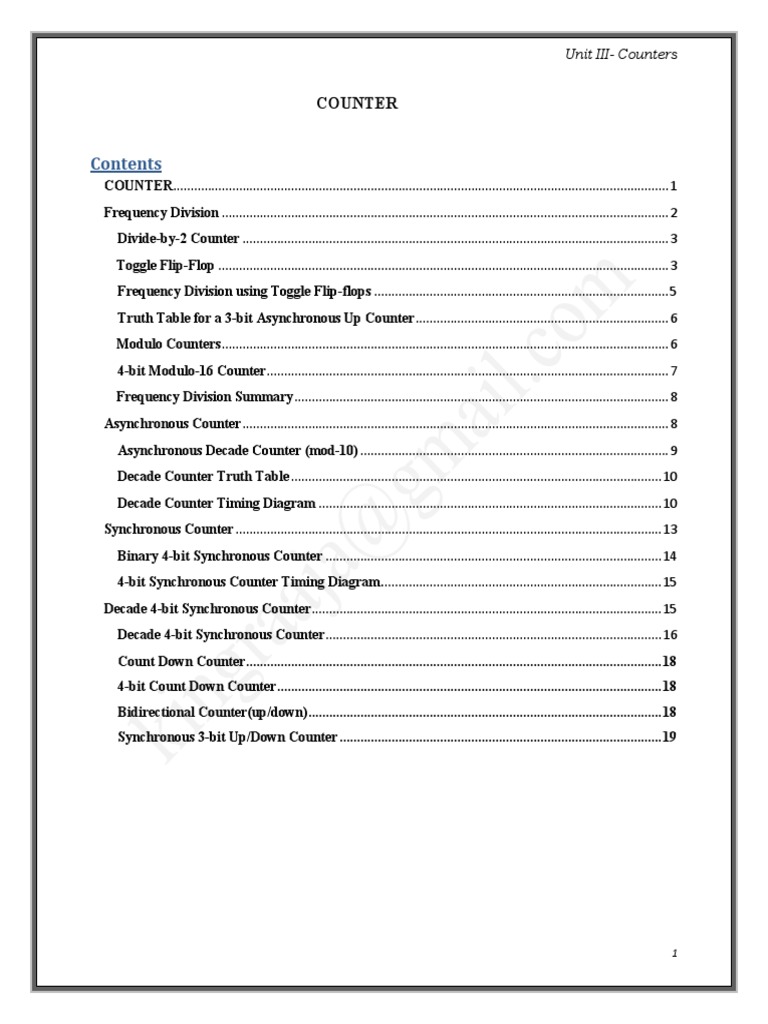 Unit III Counter Notes | PDF | Computer Science | Signal Processing