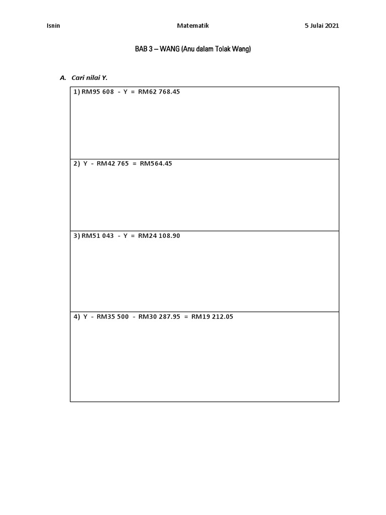 LATIHAN MT T4 (Anu Dalam Tolak Wang) | PDF