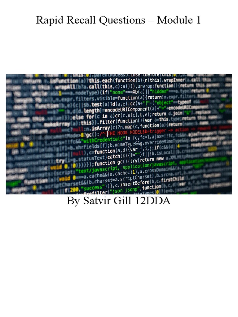 Module 1 - Rapid Recall Questions | PDF | Central Processing Unit ...