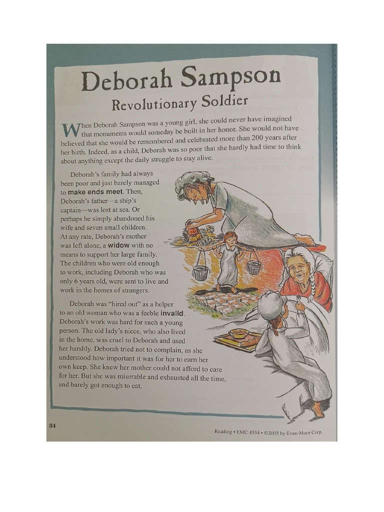 Deborah Sampson Revolutionary Soldier | PDF