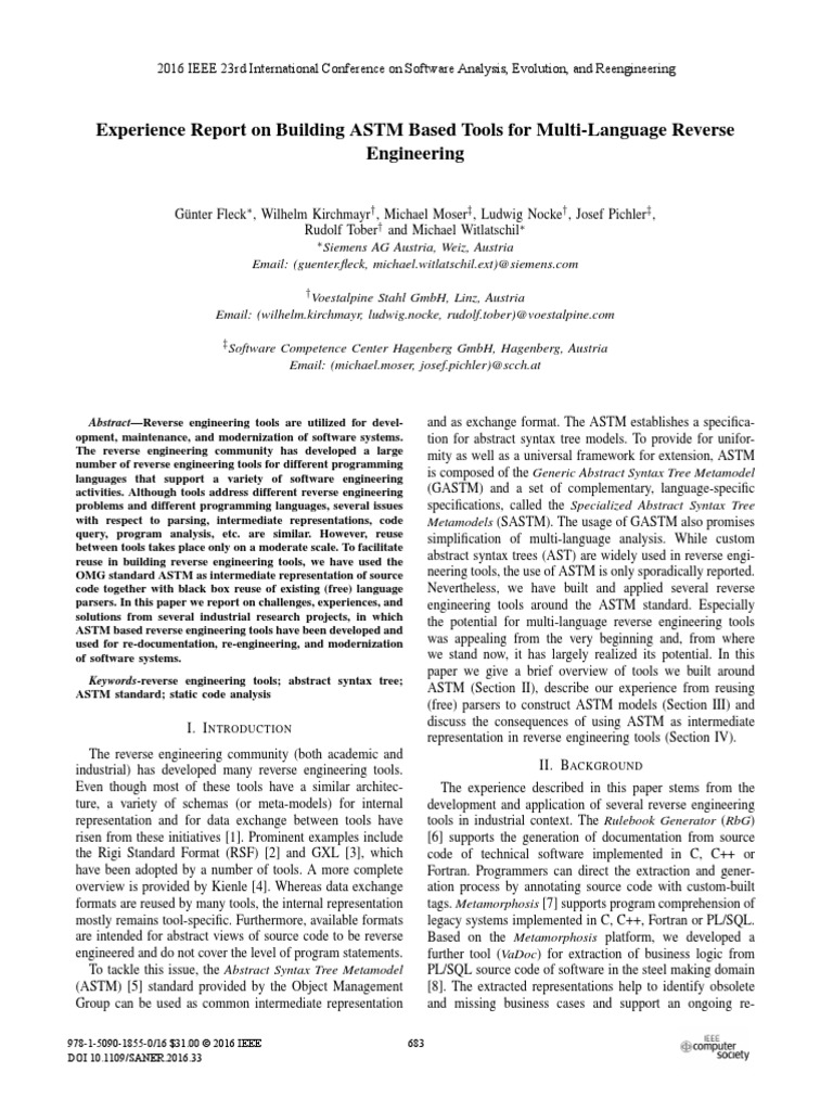Experience Report On Building ASTM Based Tools For Multi-Language ...