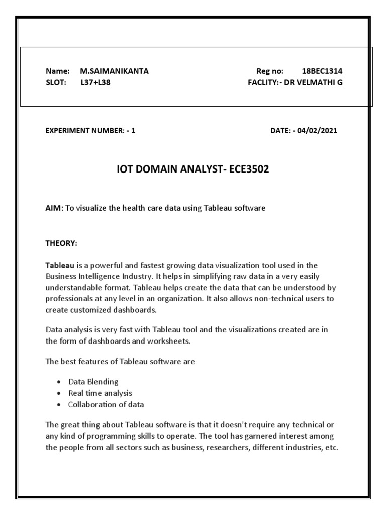 Iot Domain Analyst-Ece3502 | PDF | Microsoft Excel | Data Analysis