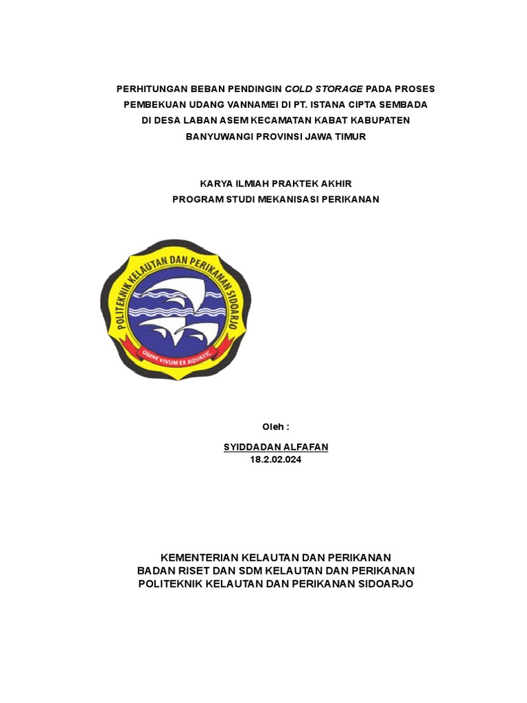 Beban Pendingin Cold Storage Udang | PDF | Bisnis
