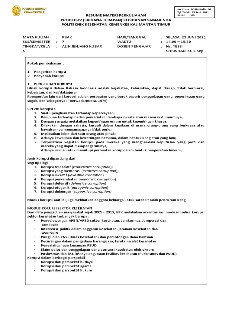 Resume Materi Perkuliahan | PDF