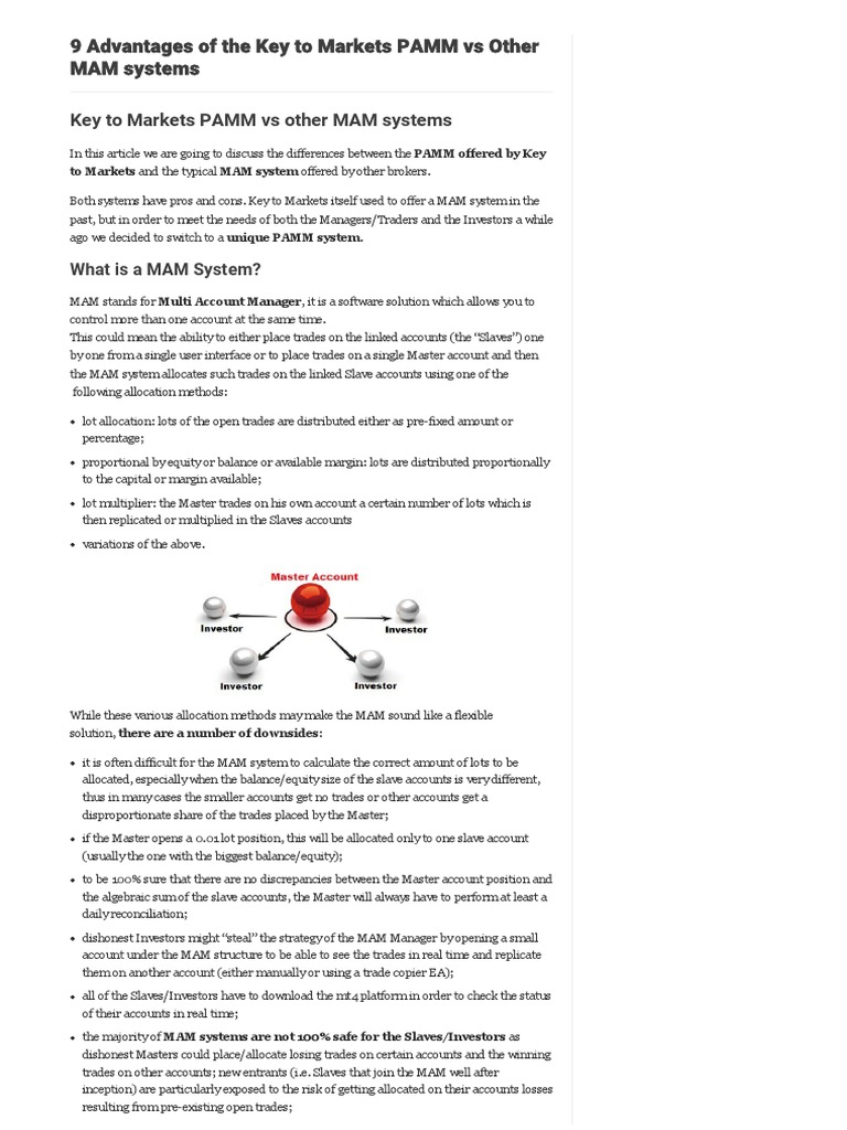 9 Advantages of The Key To Markets Pamm Vs Other Mam Systems - Key To ...