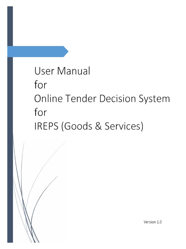 User Manual For Online Tender Decision System For IREPS (Goods&Services) Version1.0.pd | PDF