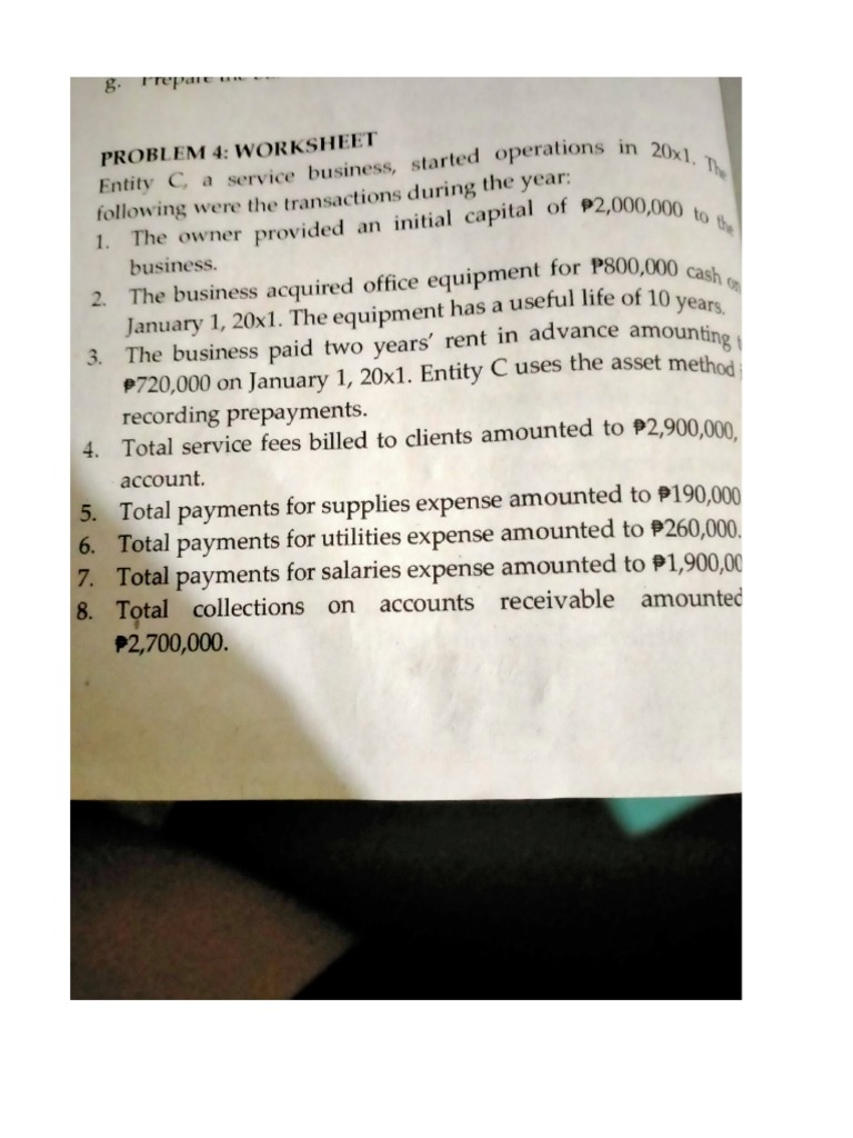 Accounting Worksheet Problem 4 | PDF | Debits And Credits | Corporate ...