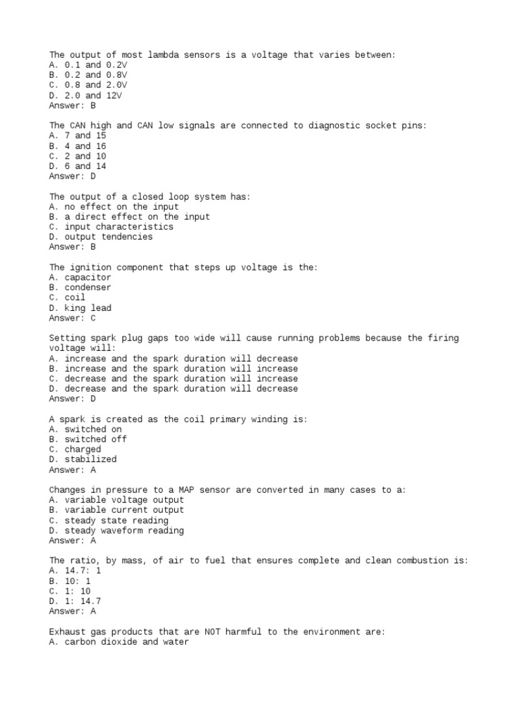 Online Objective Automotive Electronics | PDF | Fuel Injection | Throttle